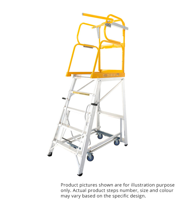 8 STEP ORDER PICKER LADDER NAVIGATOR - 150KG RATED – POPS Industrial