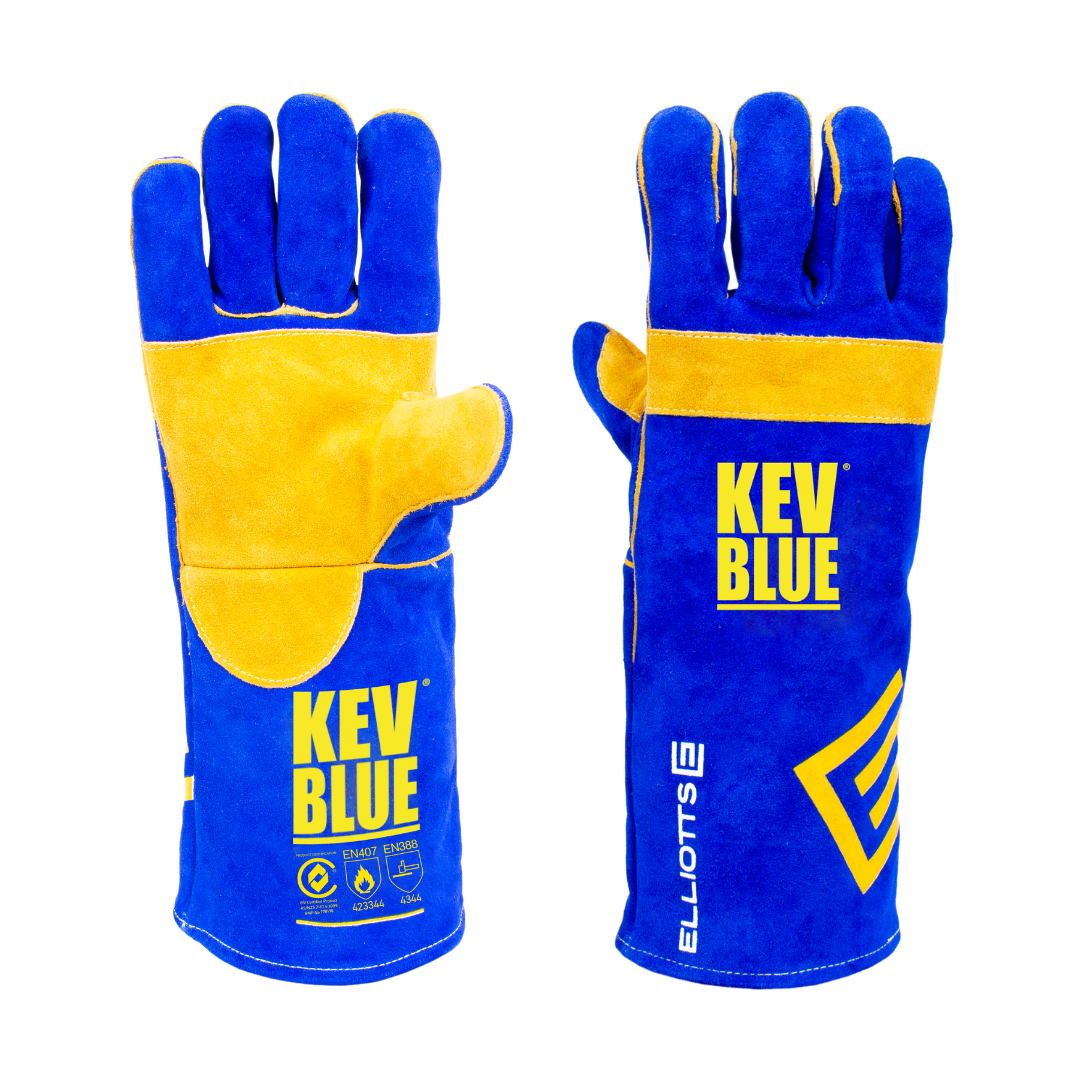KEV BLUE MIG WELDING GAUNTLET SIZE MEDIUM