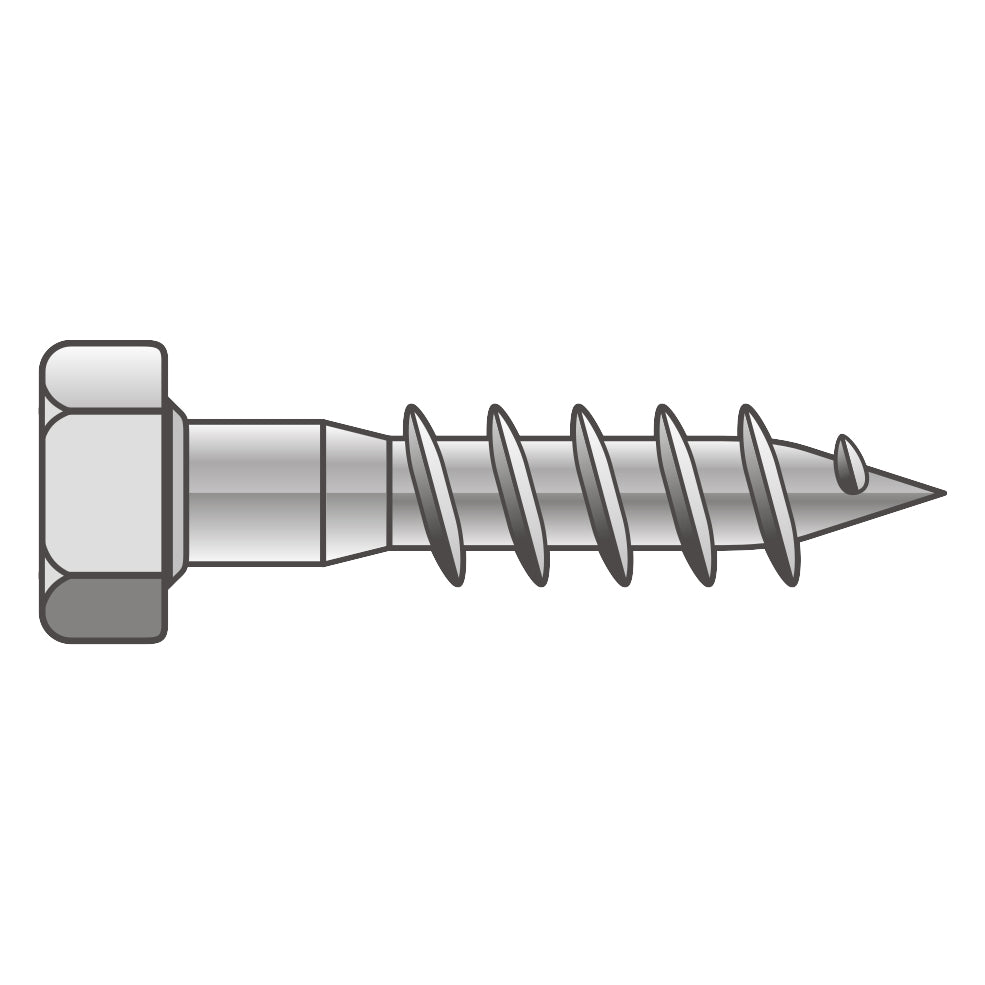 M12 x 50mm Hex Head Coach Screw Galv